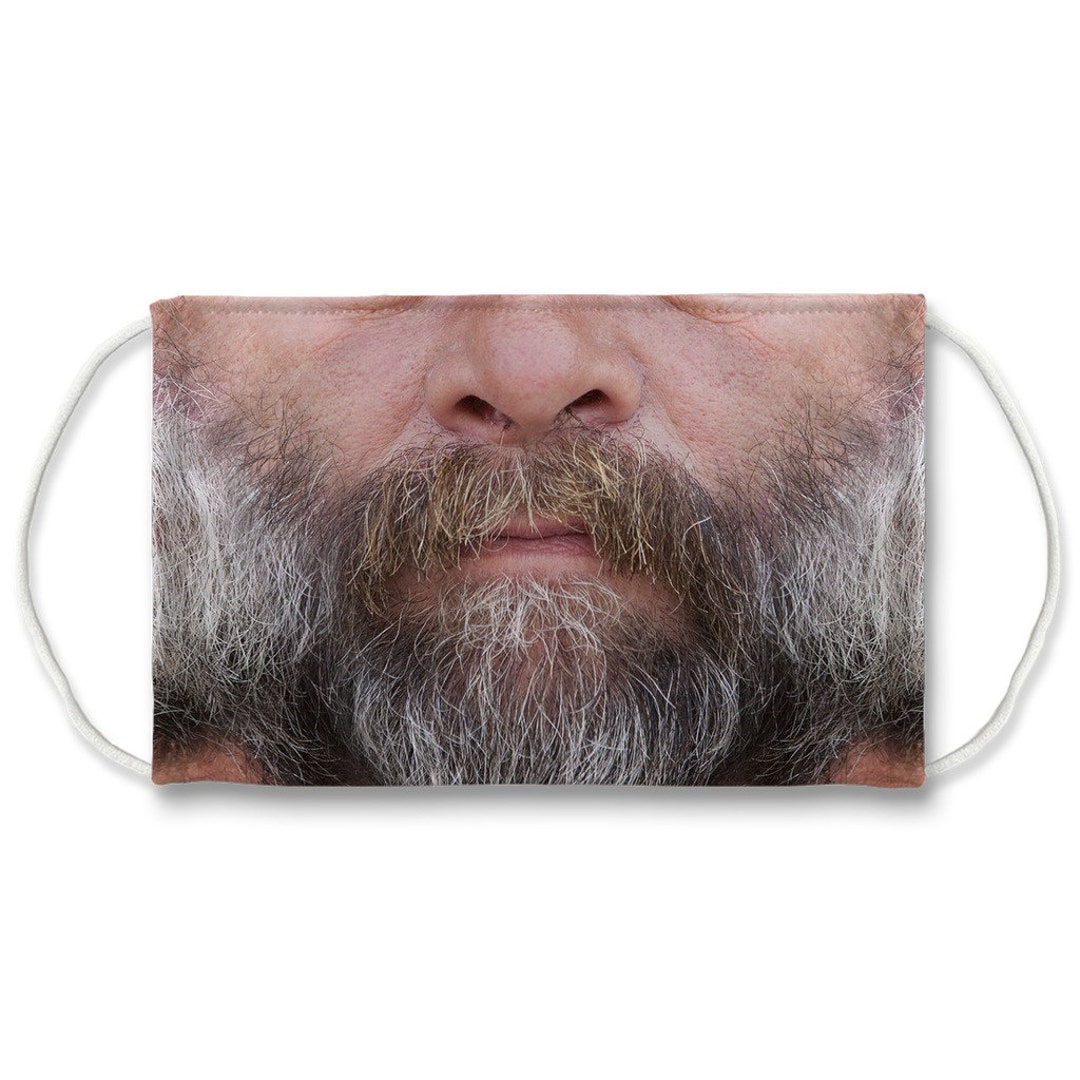 Face Mask for Men With Beard, Funny Beard Man Mask, Washable Face Mask ...