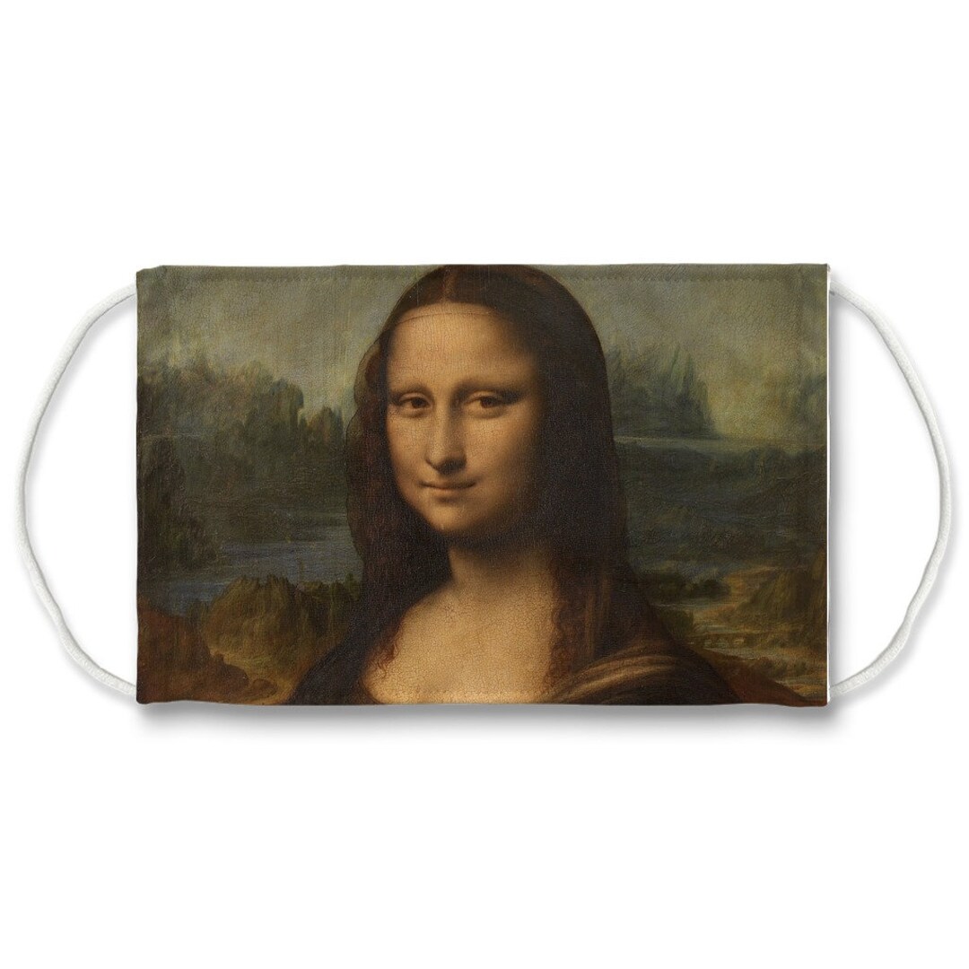 Mona Lisa Face Mask, Leonardo Da Vinci, Funny Face Mask, Washable Face ...
