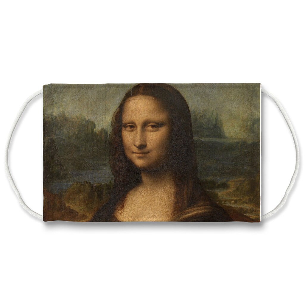 Mona Lisa Face Mask, Leonardo Da Vinci, Funny Face Mask, Washable Face ...