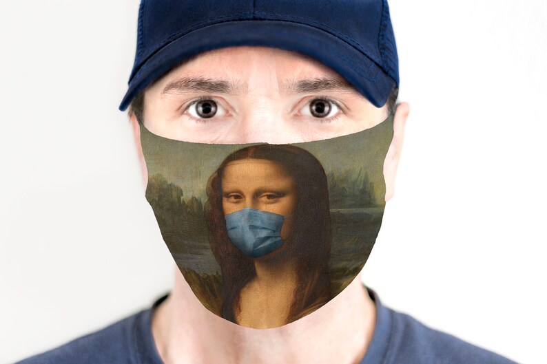 Mona Lisa in Face Mask Mona Lisa Leonardo Da Vinci Funny - Etsy