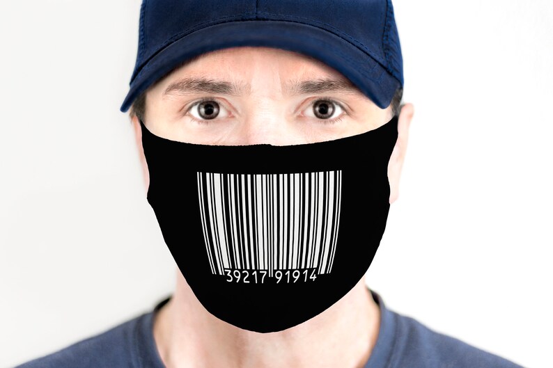 Barcode Face Mask, Funny Bar Code Face Mask, Washable Face Mask, Funny ...