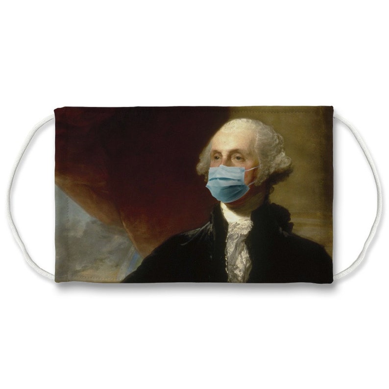George Washington in Face Mask, US President, Meme Face Mask, Funny ...