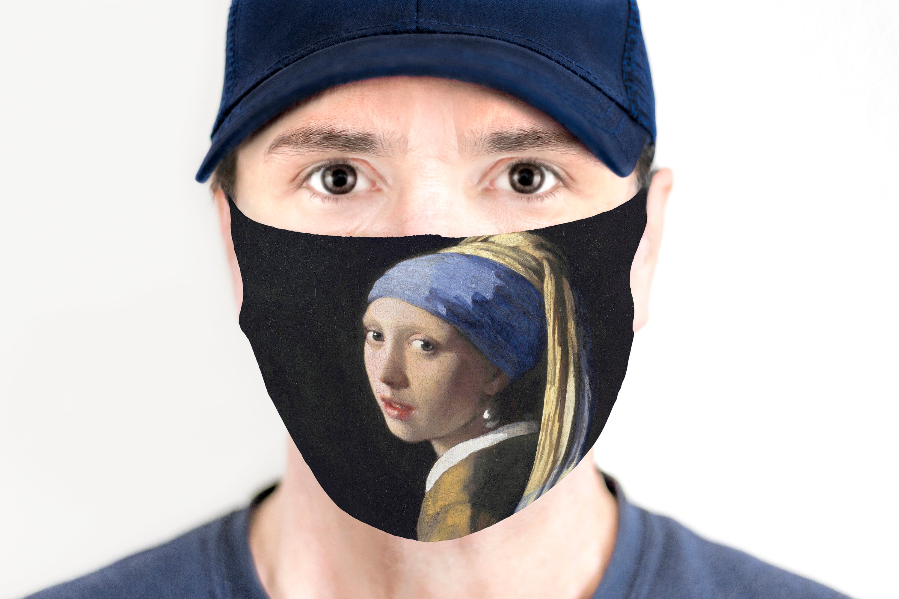 Girl With a Pearl Earring Face Mask, Funny Face Mask, Washable Face ...