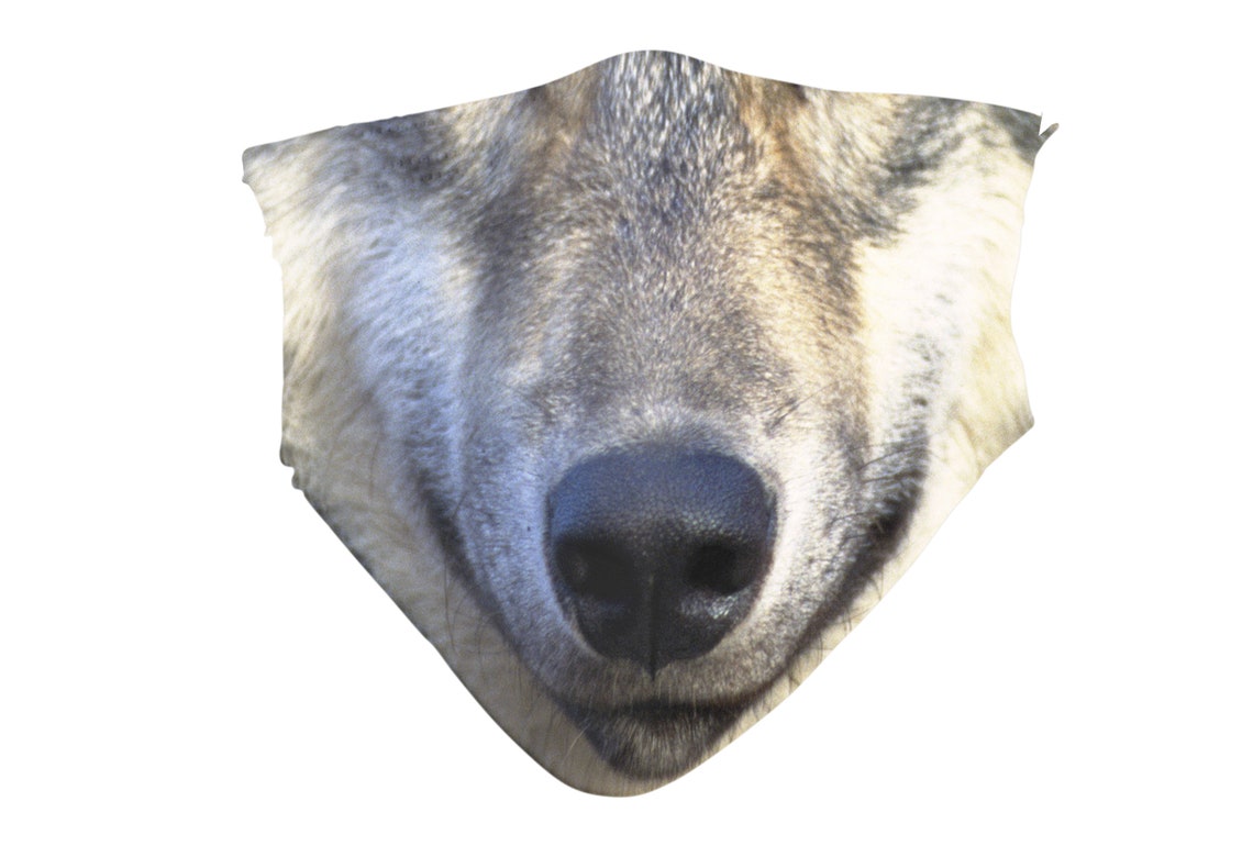 Wolf Nose Face Mask, Funny Wolf Face Mask, Washable Face Mask, Reusable ...