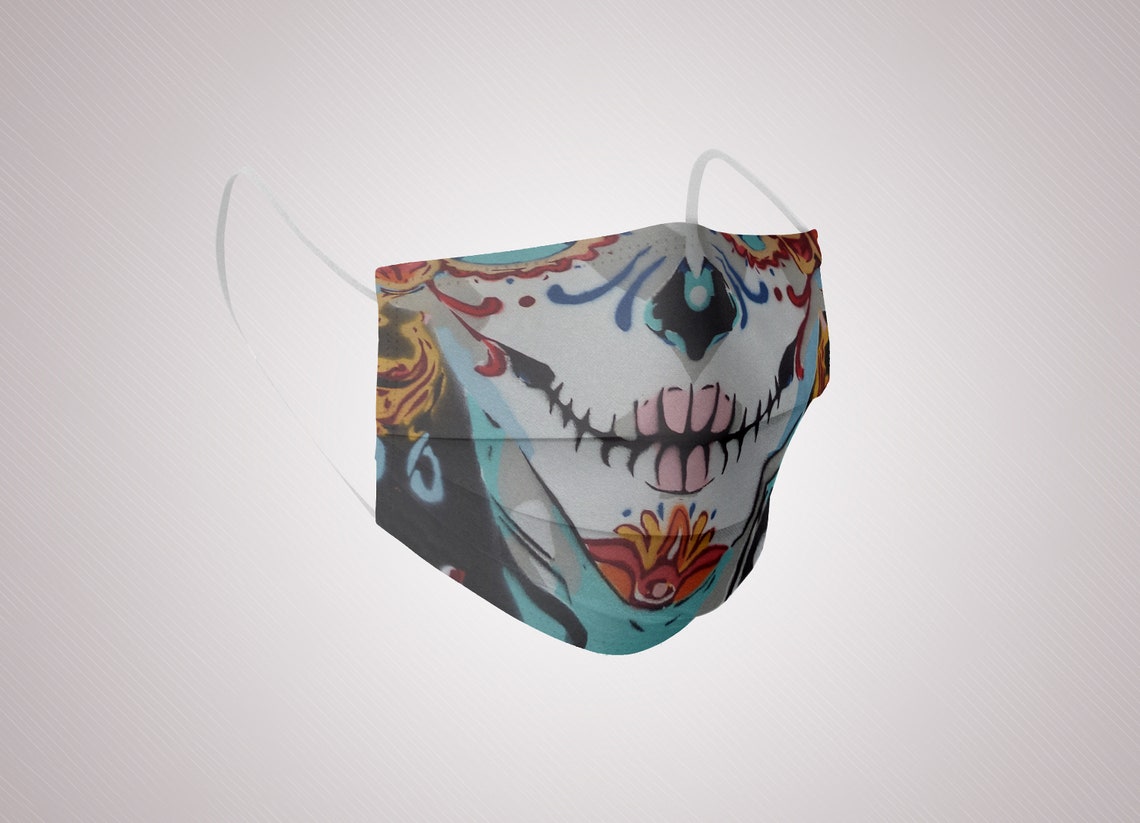Day of the Dead Face Mask, Dia De Los Muertos Face Mask, Washable Face ...