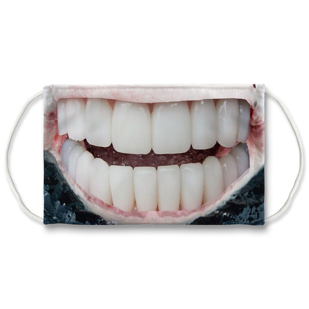 Funny Shark Face Mask, Funny Meme Face Mask, Shark Teeth Face Mask ...