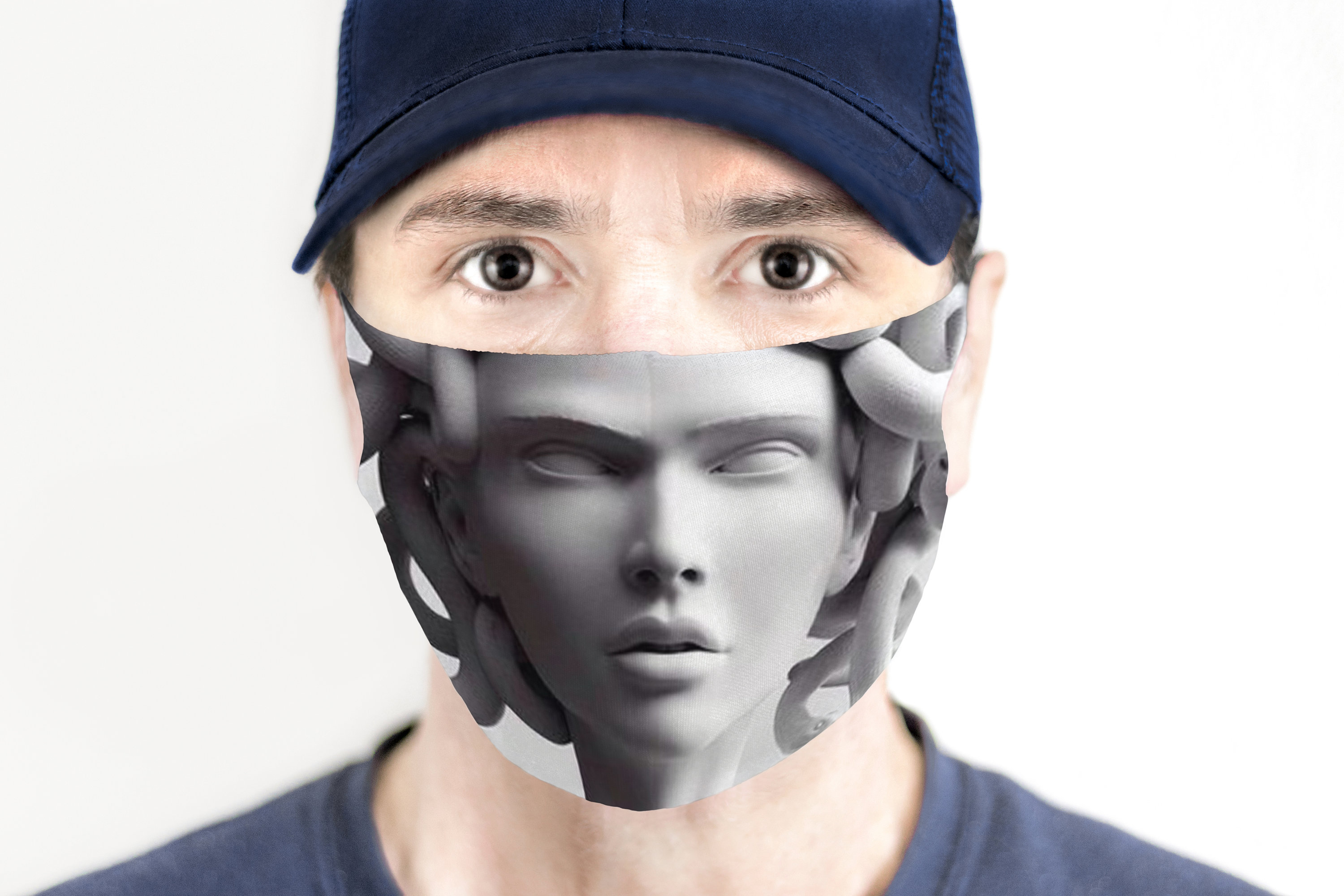 Statue of Medusa Gorgon Mask, Funny Face Mask, Washable Face Mask ...