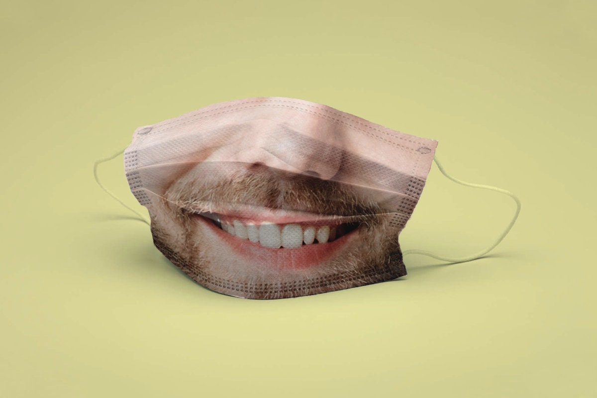 Funny Face Mask for Men and Women, Beard Face Mask, Washable Face Mask ...