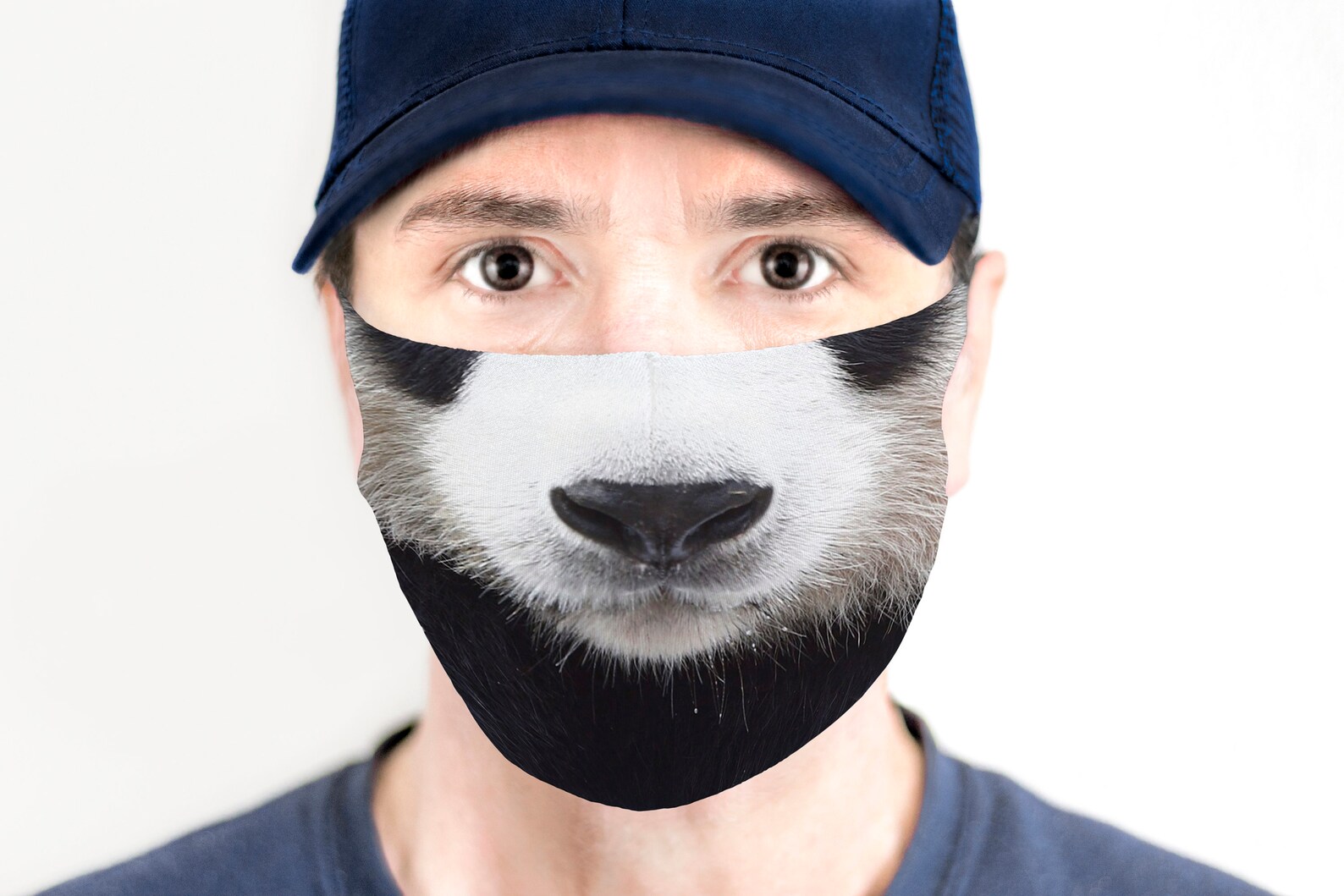 Panda Nose Face Mask, Funny Panda Face Mask, Washable Face Mask ...