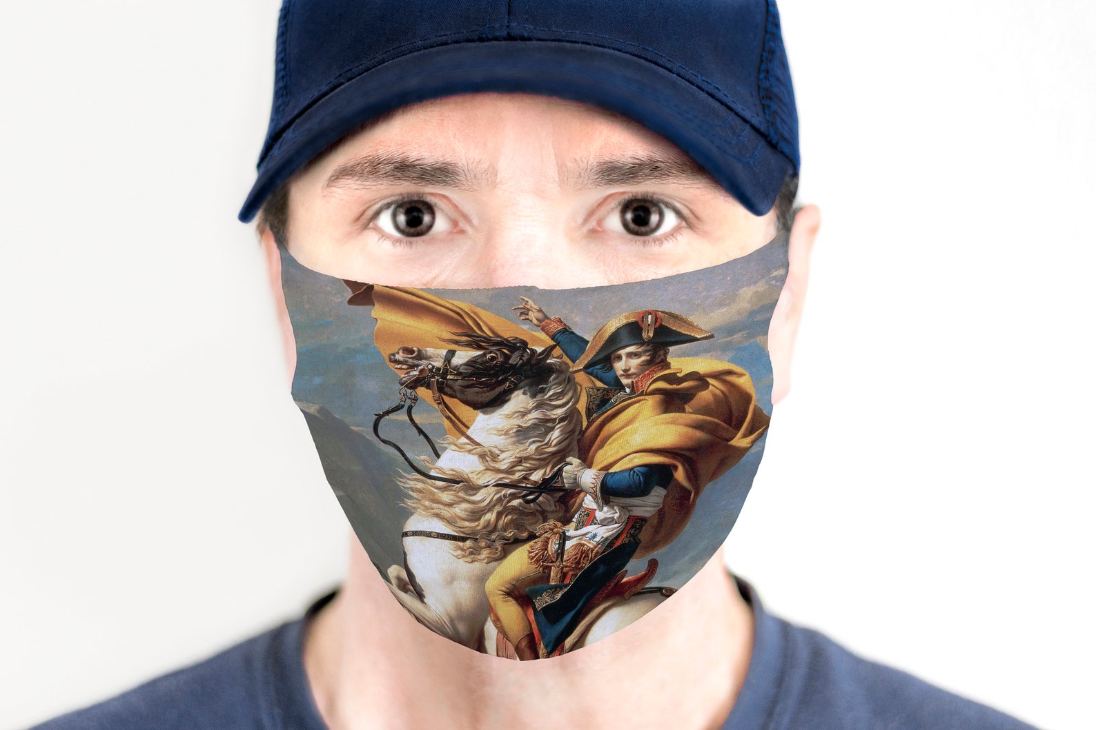 Napoleon Crossing the Alps Face Mask, Jacques-louis David, Washable ...