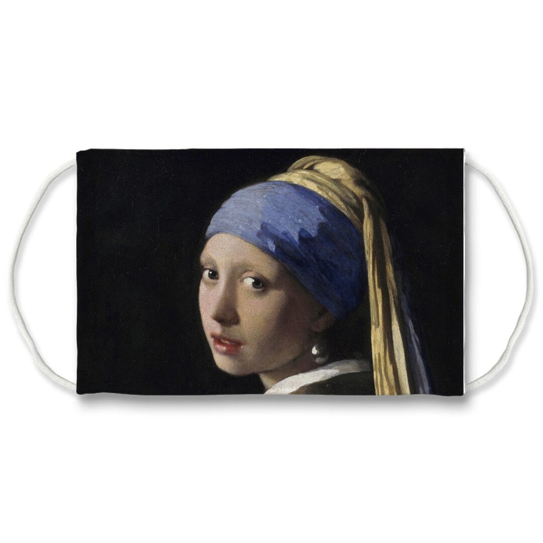 Girl With a Pearl Earring Face Mask, Funny Face Mask, Washable Face ...
