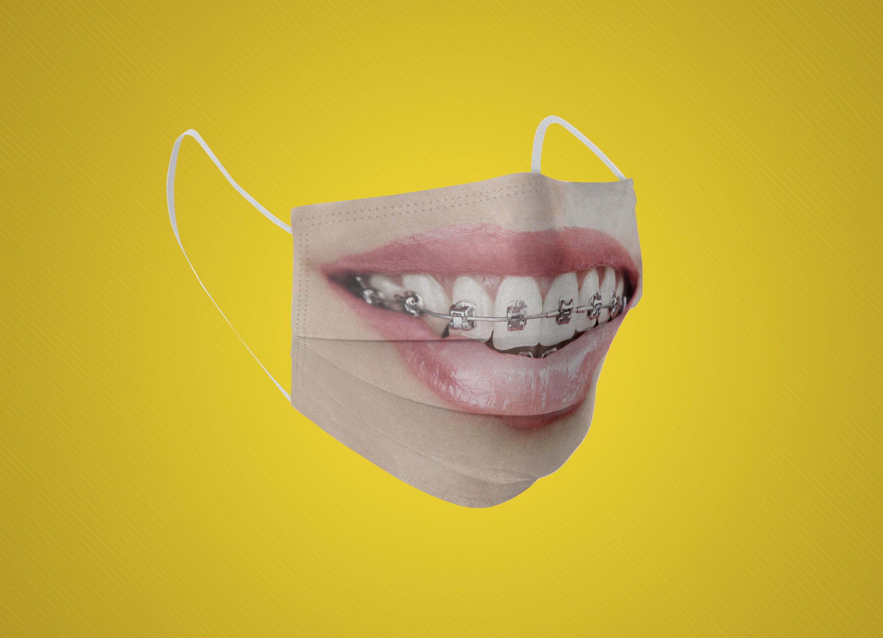 Funny Braces Face Mask Funny Meme Face Mask Woman Teeth Face - Etsy