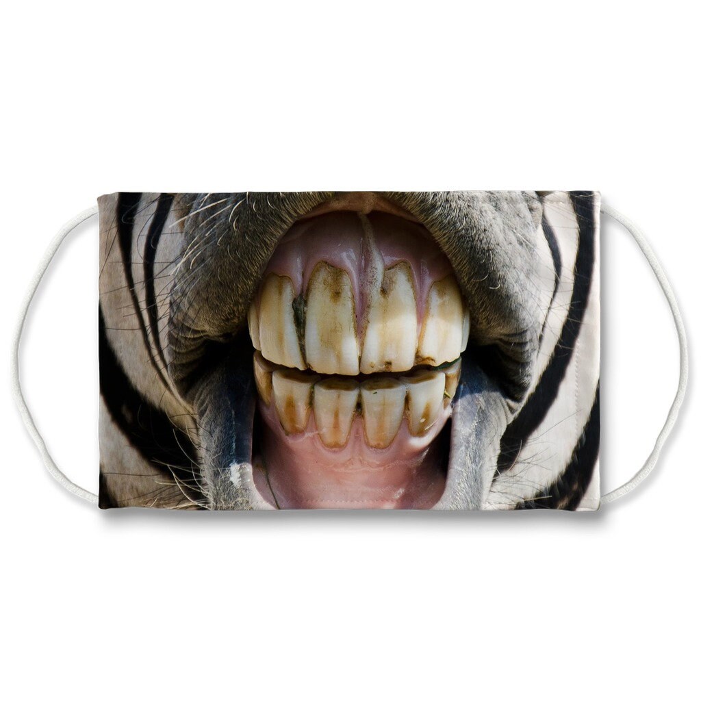 Funny Zebra Face Mask, Funny Meme Face Mask, Zebra Teeth Face Mask ...