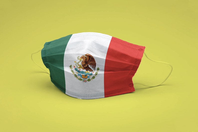 Patriotic Mexico Flag Face Mask, Mexican Flag Face Mask, Face Mask for ...