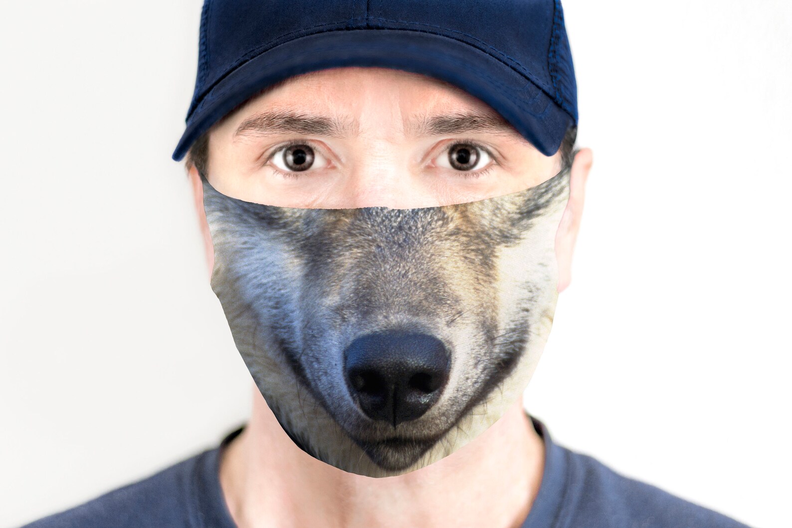 Wolf Nose Face Mask, Funny Wolf Face Mask, Washable Face Mask, Reusable ...