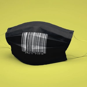 Barcode Face Mask, Funny Bar Code Face Mask, Washable Face Mask, Funny ...