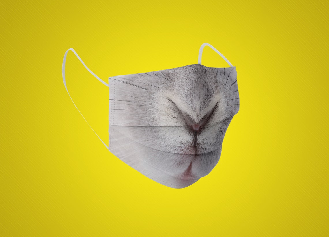 Rabbit Nose Face Mask, Funny Rabbit Face Mask, Washable Face Mask ...