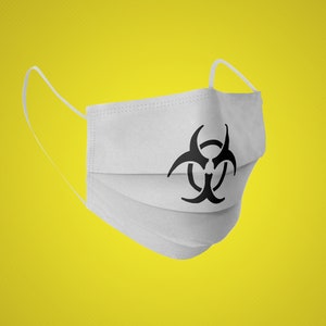 Biohazard Sign Face Mask, Funny Face Mask, Washable Face Mask, Funny ...