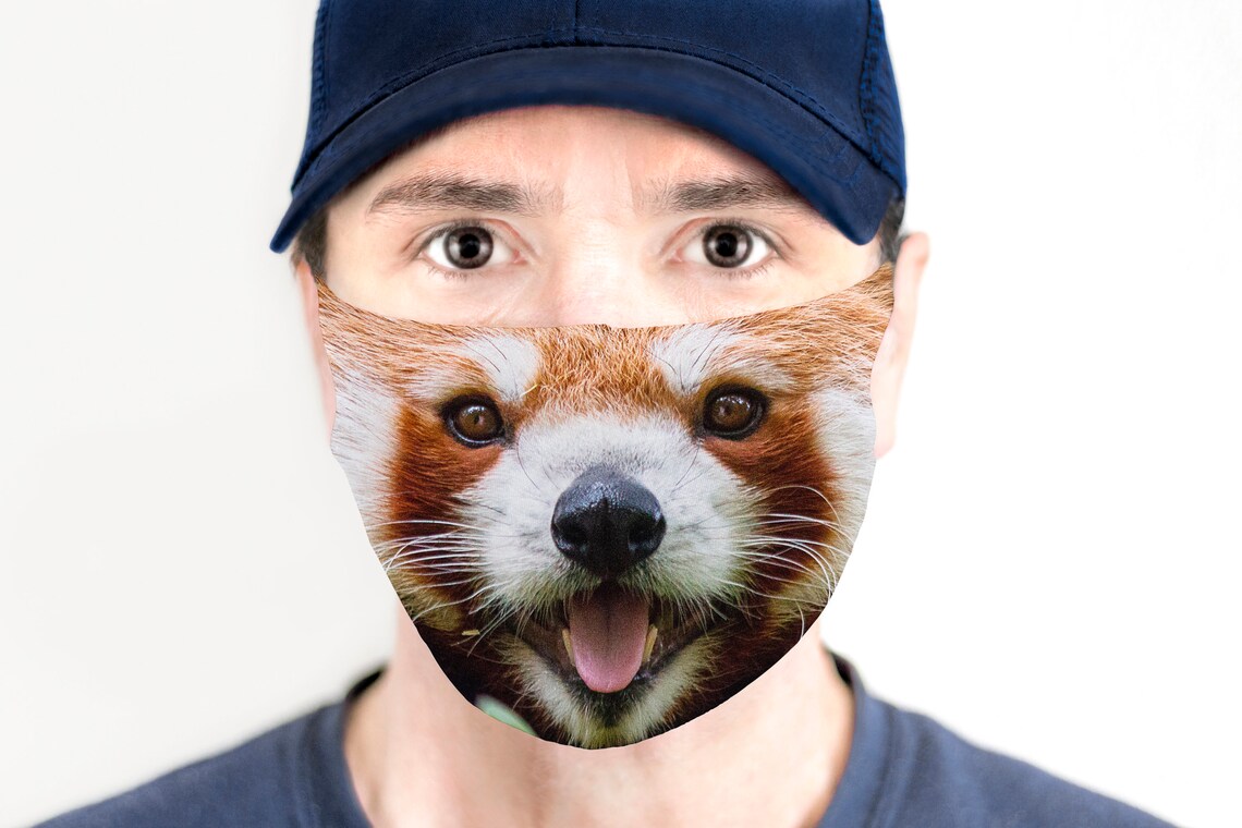 Red Panda Nose Face Mask Funny Panda Face Mask Washable Face - Etsy