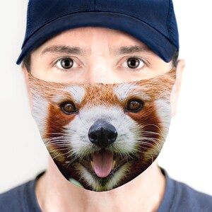 Red Panda Nose Face Mask, Funny Panda Face Mask, Washable Face Mask ...