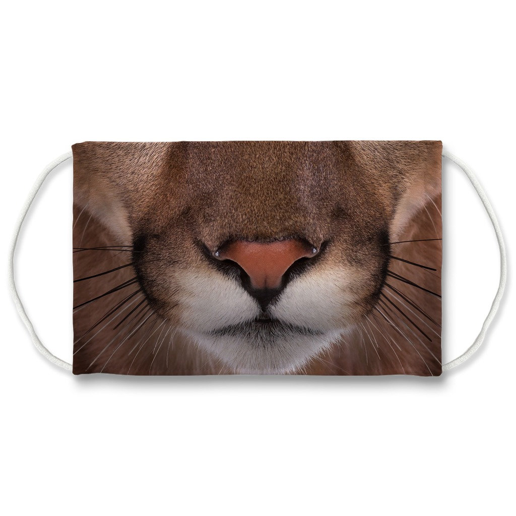 The Eastern Cougar Nose Face Mask, Funny Cougar Face Mask, Washable Face Mask, Reusable Face ...