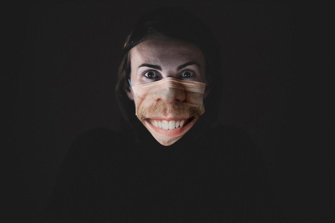 Funny Face Mask for Men and Women, Beard Face Mask, Washable Face Mask ...