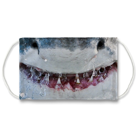 Scary Shark Face Mask Funny Fish Face Mask Washable Face | Etsy UK