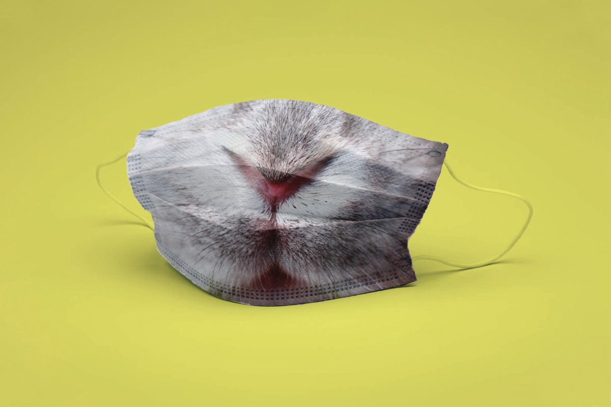 Rabbit Nose Face Mask, Funny Rabbit Face Mask, Washable Face Mask ...