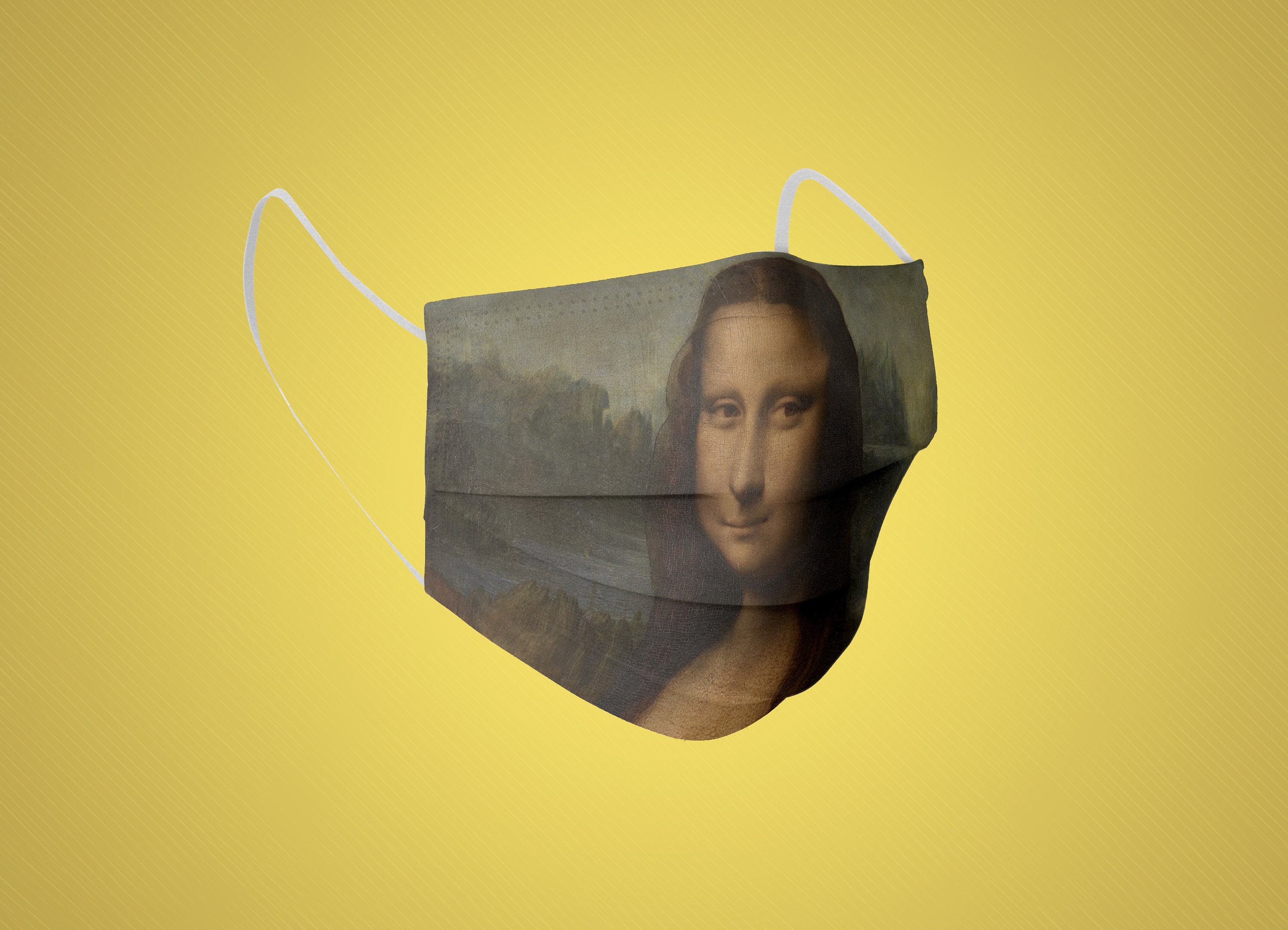 Mona Lisa Face Mask, Leonardo Da Vinci, Funny Face Mask, Washable Face ...