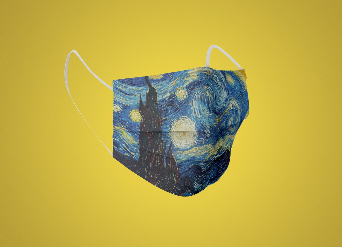 The Starry Night Face Mask, Unisex Face Mask, Face Mask for Men Women ...