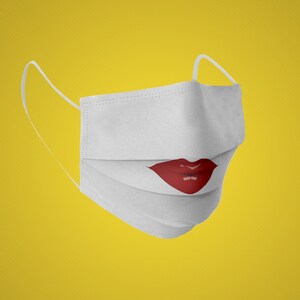 Lips Face Mask, Funny Cute Lips Face Mask, Washable Face Mask, Funny ...