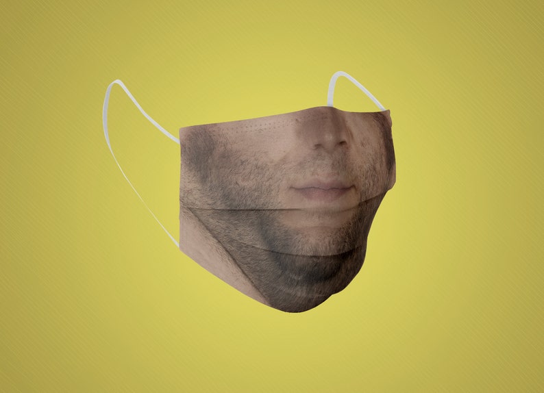Face Mask for Men With Beard Funny Man Face Mask Washable - Etsy