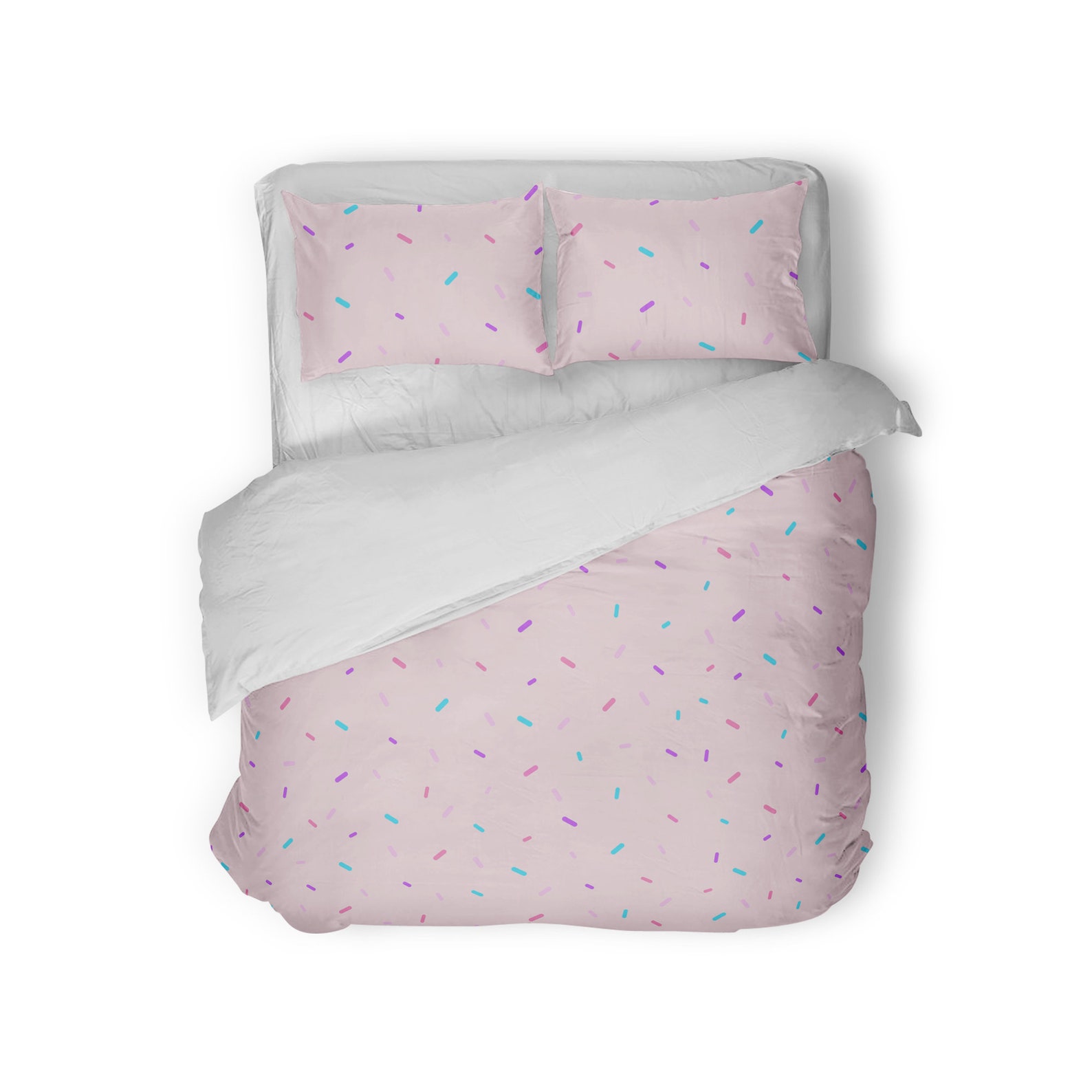 Donut Sprinkles Kids Bedding Set Cotton Duvet Cover Twin Double Queen ...