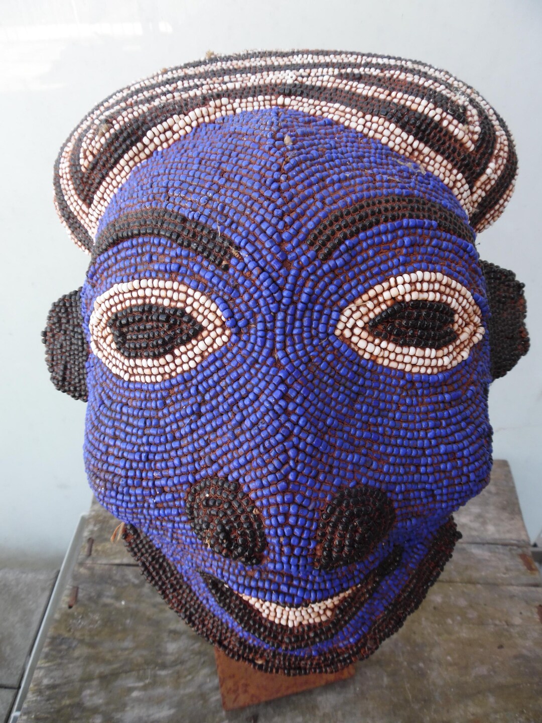 Bamoun Bamileke Helmet Mask 34 Cm African Art Bamun Tribal Art - Etsy