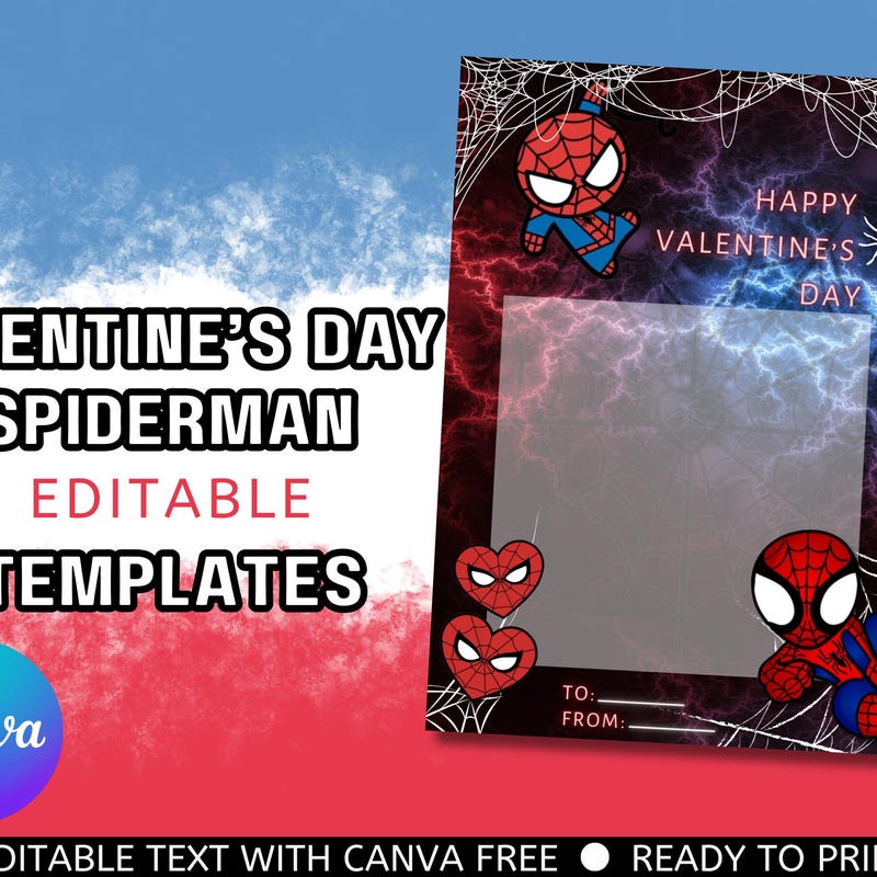 Spiderman Valentine Card - Etsy