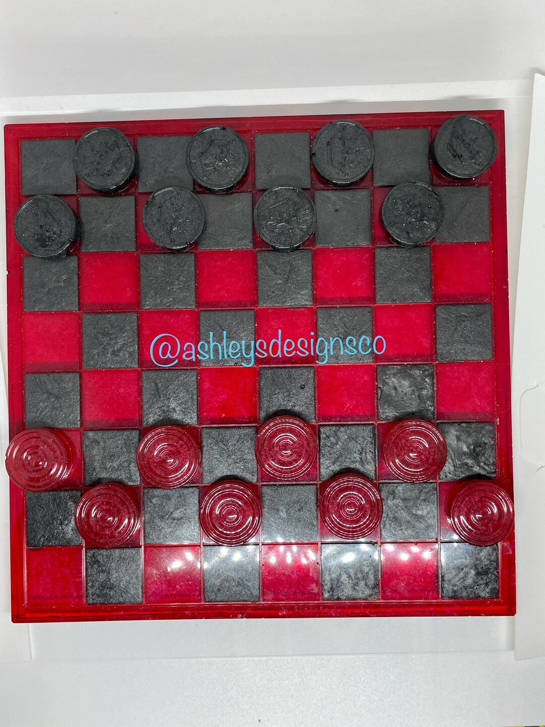 Small Checkers Board Game - Etsy
