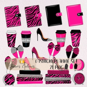 Fashion Planner Set Clipart, Planner Decorations Kit, Fashion Clipart ...