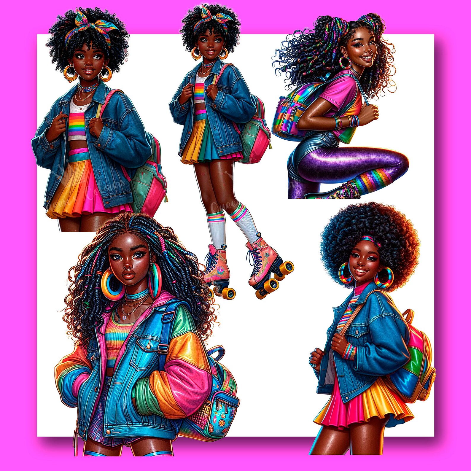 School Teenager Girl Clipart, Afro Teenager Clipart, Highschool Girl ...