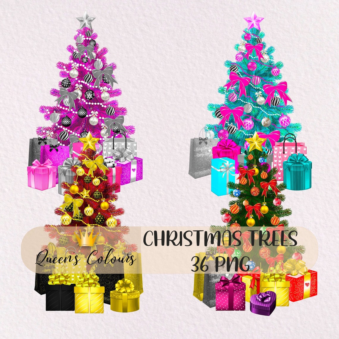 Christmas Tree Clipart Xmas Clipart Xmas Elements Gift Boxes Clipart ...