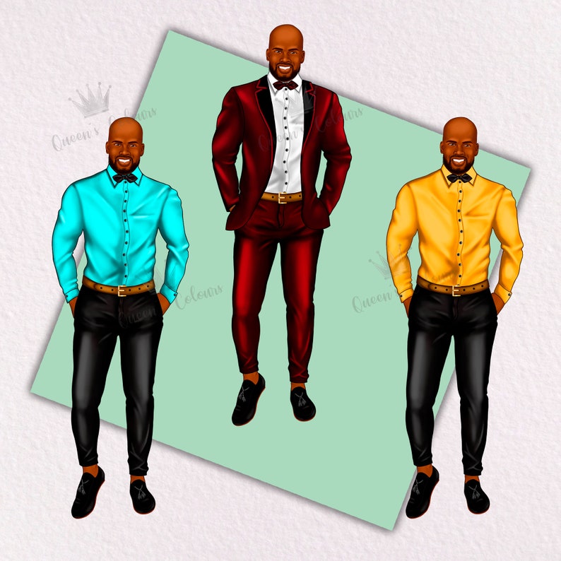 Black Man Clipart, Business Man Clipart, Boyfriend Clipart, Afro Men ...