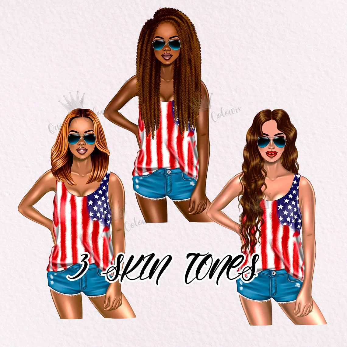 4TH July Girl Clipart, American Girls Clipart, 4th of July Clipart ...