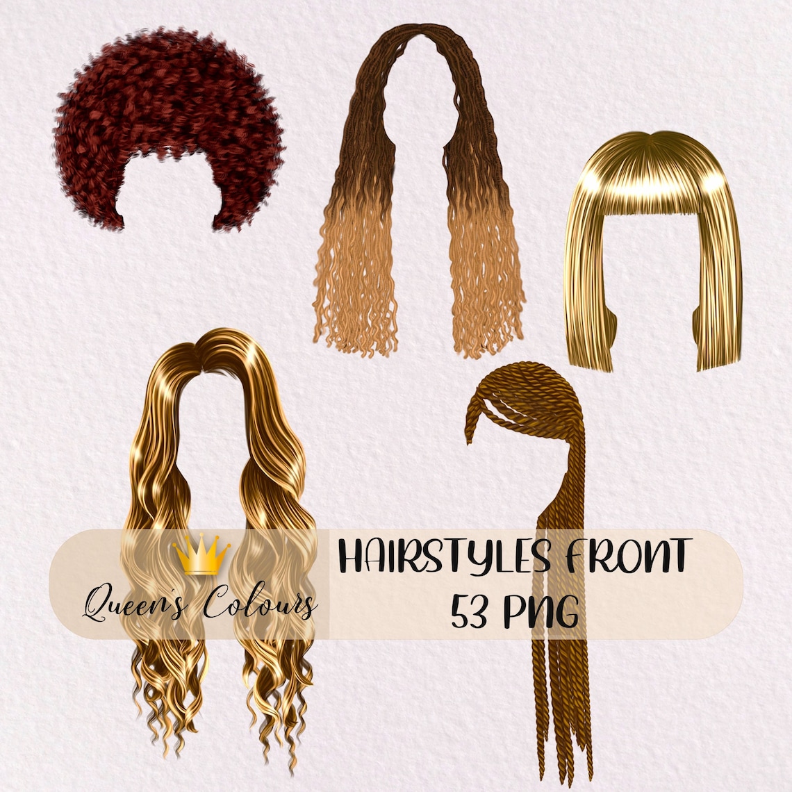 Hairstyles Front Clipart, Long Hair Clipart, Afro Hair Clip Art ...