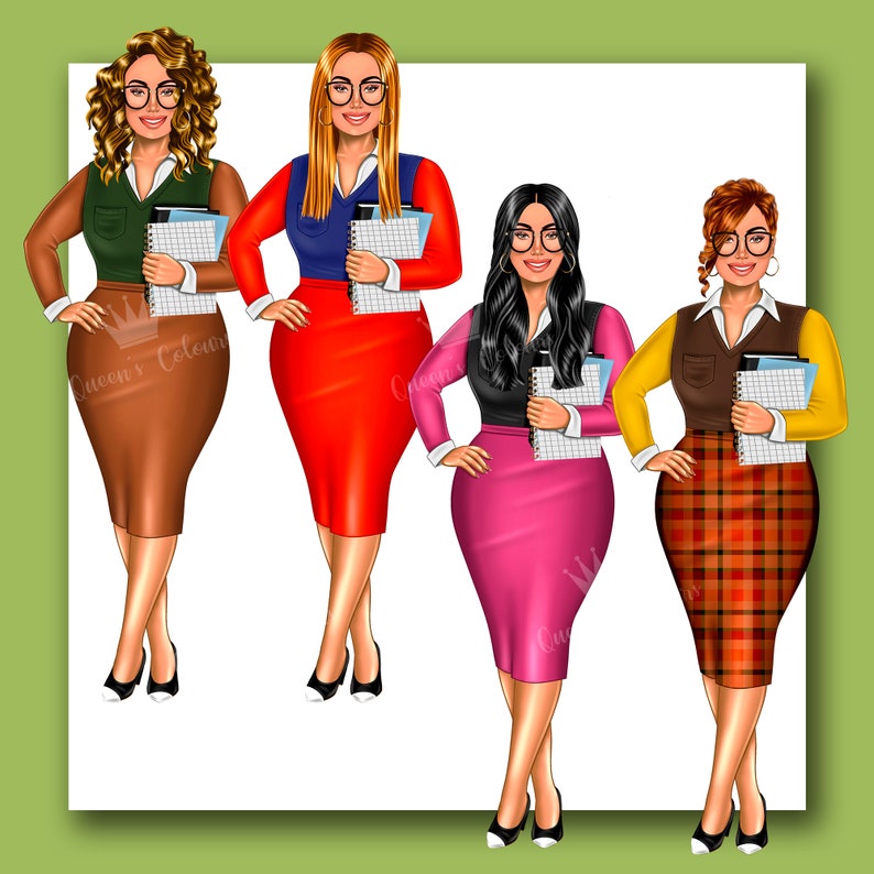 Teacher Woman Clipart, Planner Teacher Clipart, School Teacher PNG ...
