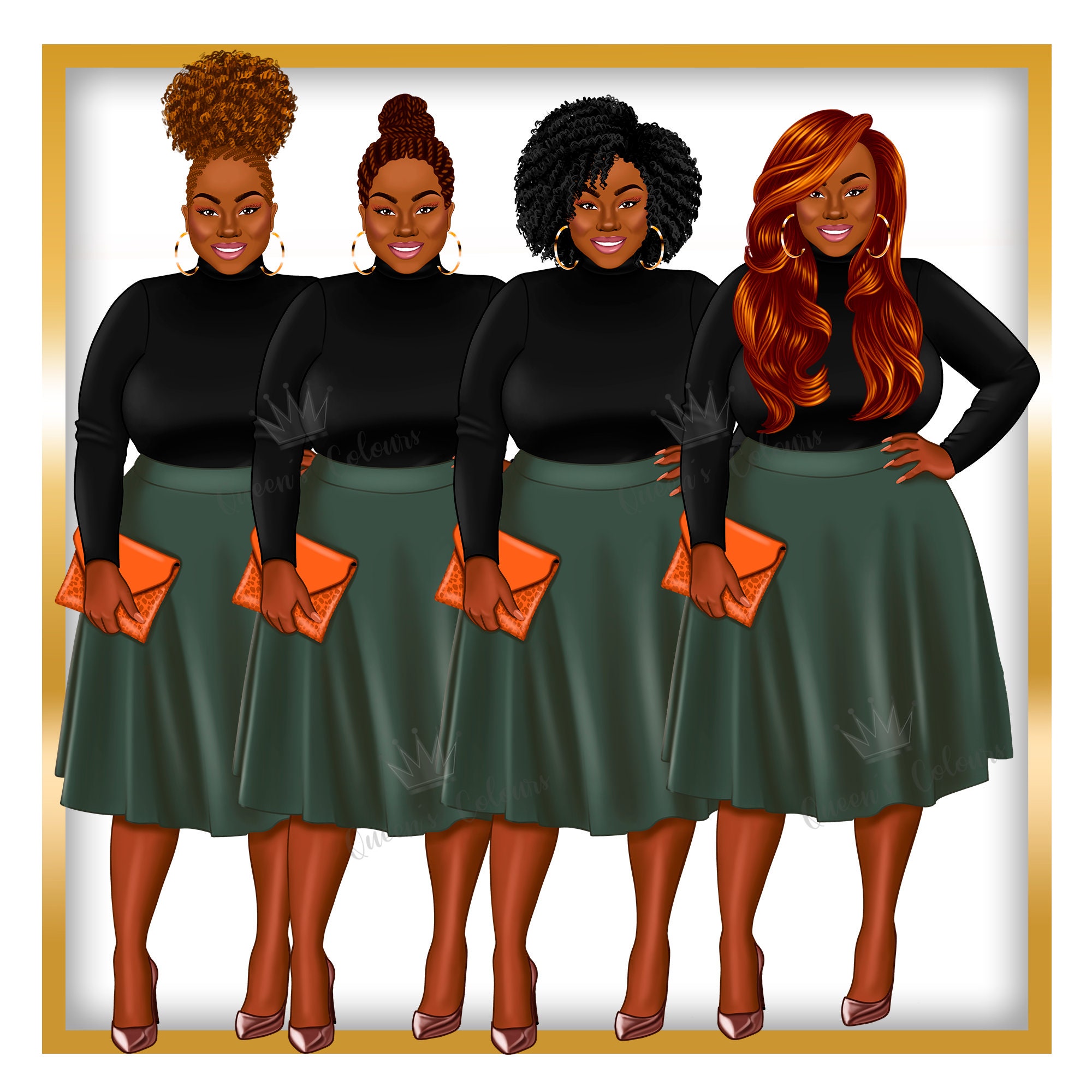 Plus Size Clipart Curvy Girl Clipart Plus Size Model Lady | Etsy