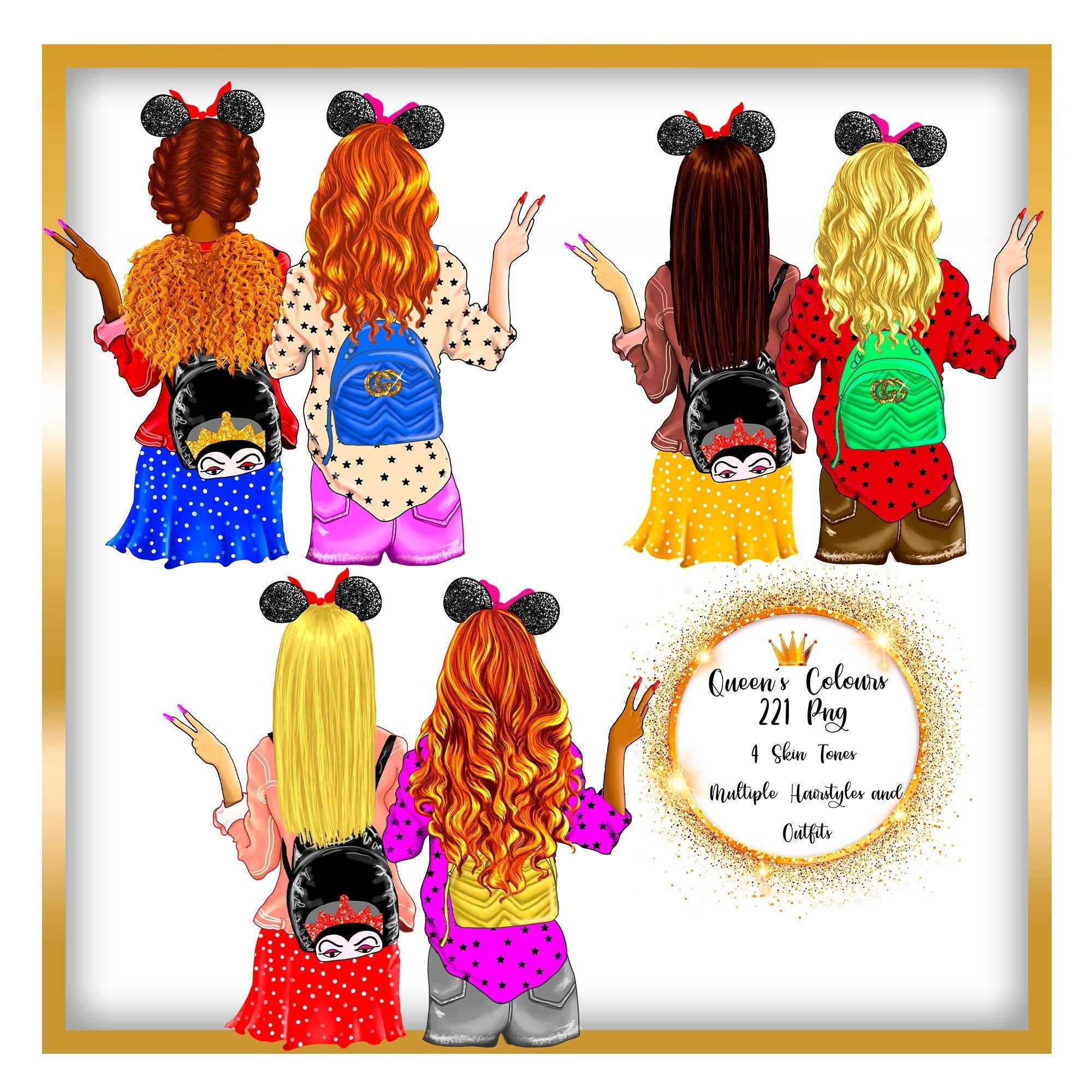 Drawing & Illustration Art & Collectibles African American Best friends ...