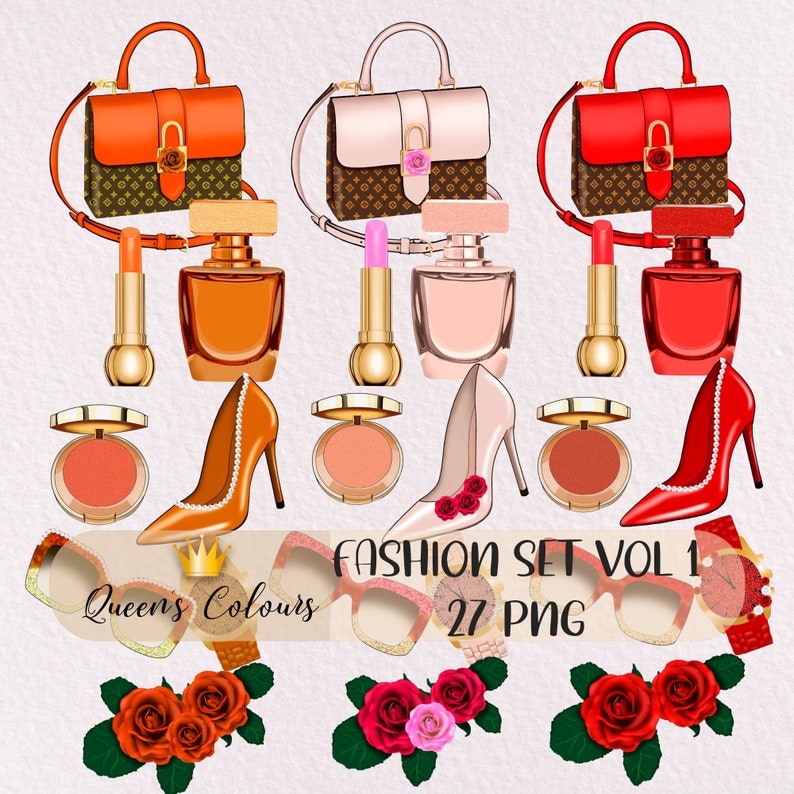 Fashion Set Clipart Fashion Elements Fashion Accessories - Etsy