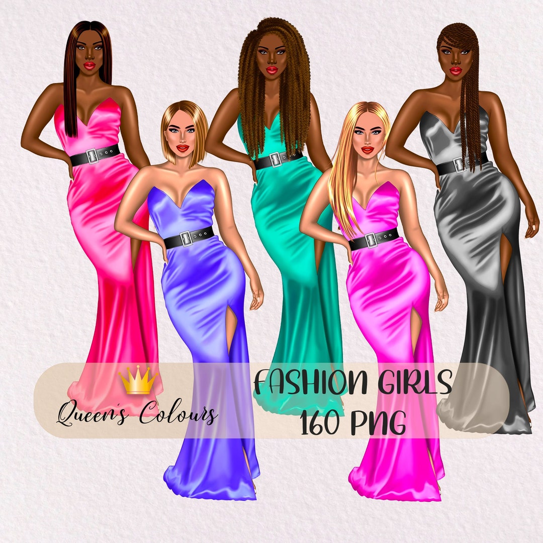 Fashion Lady Clipart, Afro Lady Clipart, Classy Lady Clipart, Fashion ...