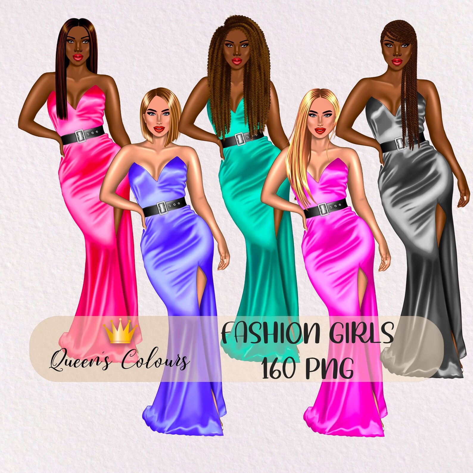 Fashion Lady Clipart, Afro Lady Clipart, Classy Lady Clipart, Fashion ...