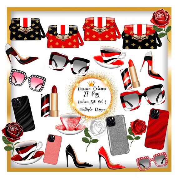 Fashion Accessories Clipart Fashion Set Clipartbag Clipart - Etsy