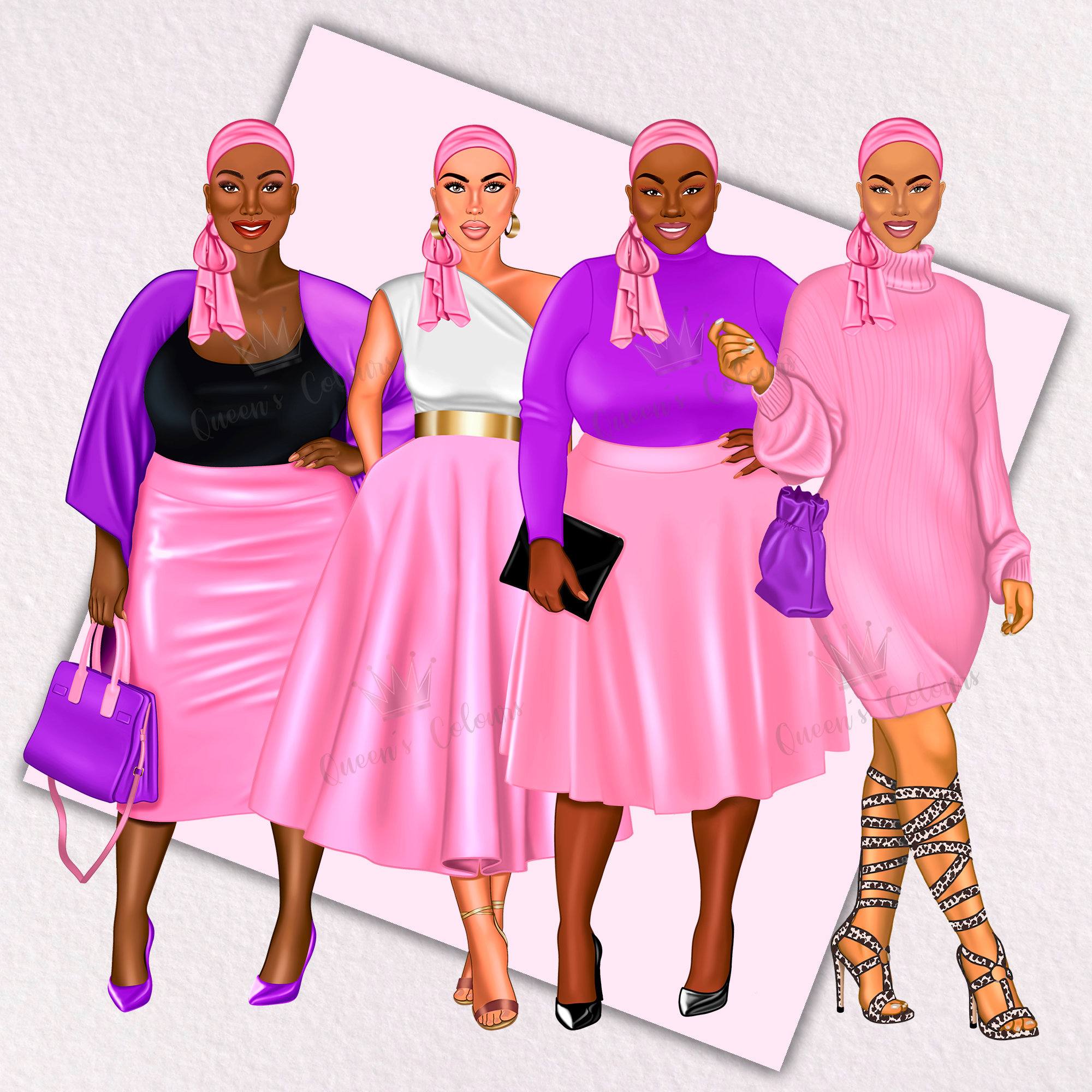 Breast Cancer Girls Clipart, Cancer Awareness Clipart, Cancer Clip Art ...